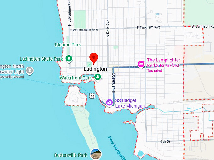 16. ludington, mi map