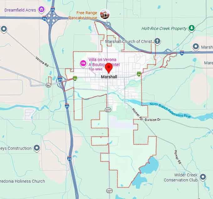 16. marshall, michigan map