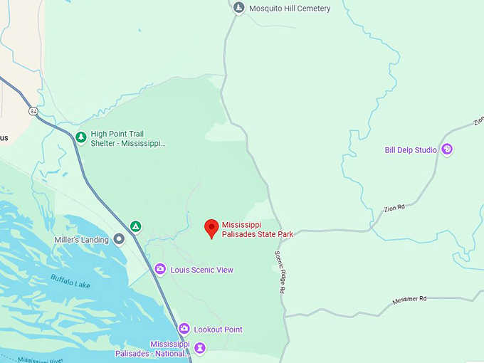 16. mississippi palisades state park map