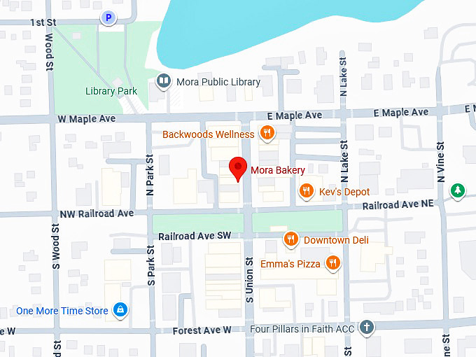 16. mora bakery (mora, mn) map