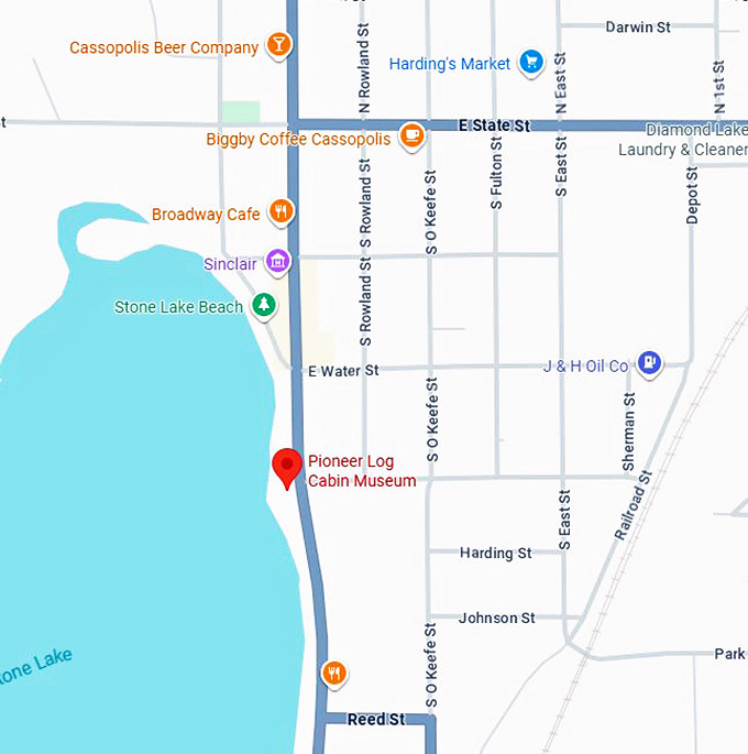 16. pioneer log cabin museum map