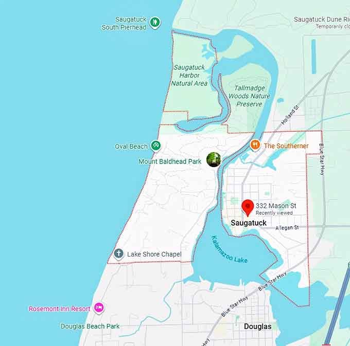 16. saugatuck, mi map