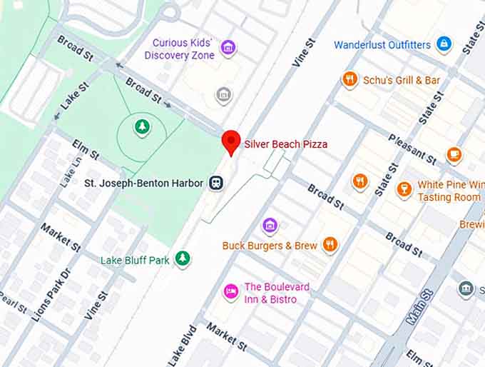 16. silver beach pizza map