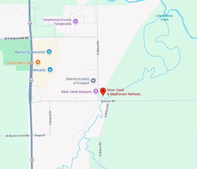 16. silver creek & stephenson railroad & museum map