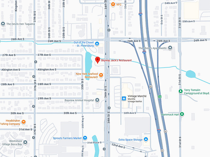 16. skyway jack's restaurant (st. petersburg, fl) map