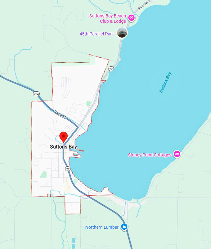 16. suttons bay, michigan map