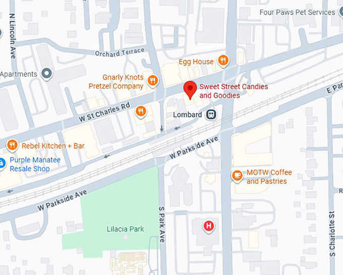 16. sweet street candies and goodies (lombard, il) map