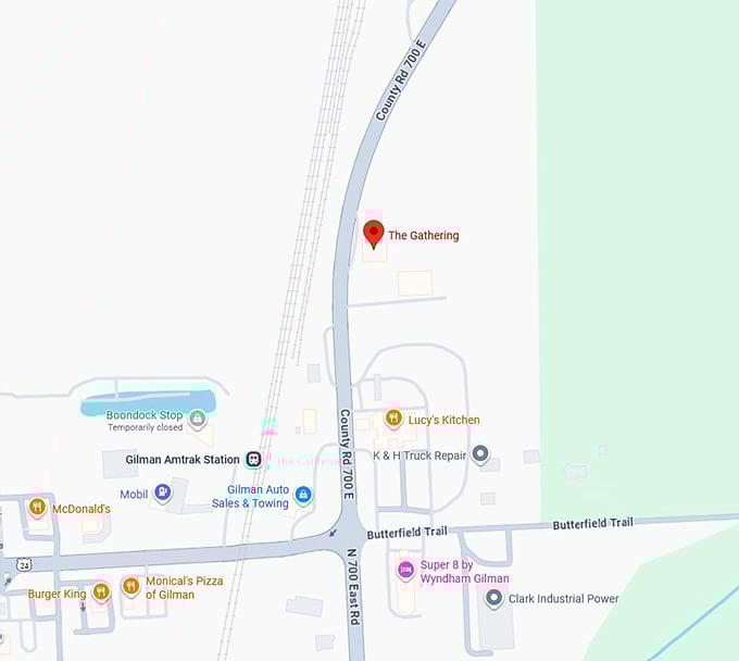 16. the gathering or front porch cafe (gilman, il) map