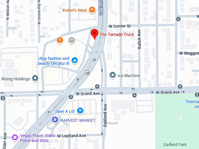 16. the tornado truck (decatur, il) map