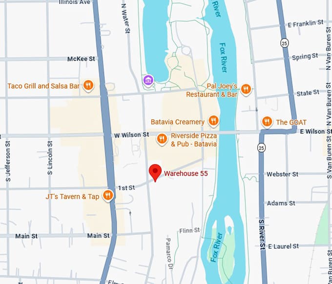 16. warehouse 55 (aurora, il) map