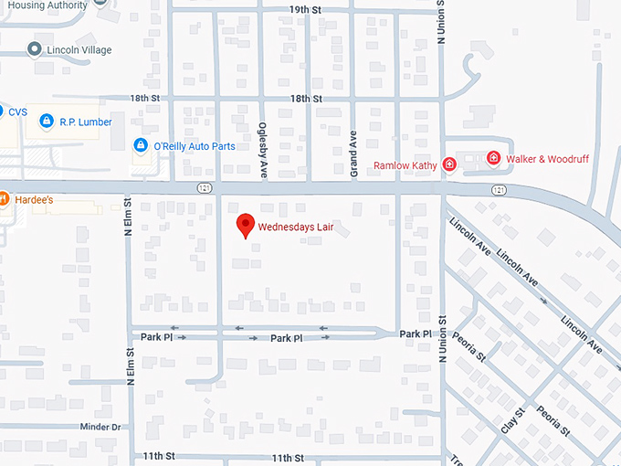 16. wednesday's lair lincoln, il map