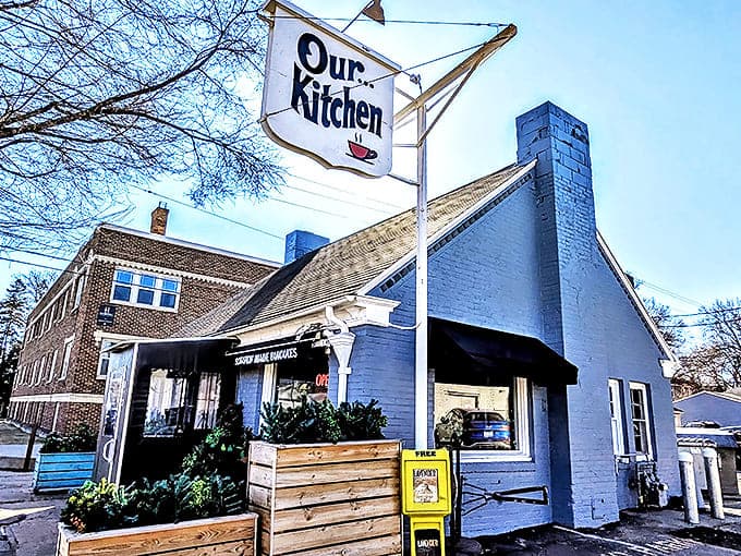 The unassuming blue exterior of Our Kitchen hides breakfast treasures that have Minneapolis locals lining up before dawn.