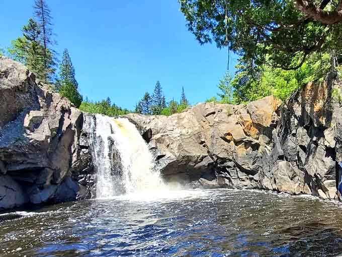 Illgen Falls crashes over ancient rocks with the kind of power that makes you respect Mother Nature's strength and beauty.