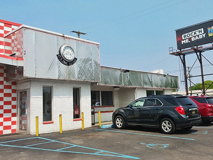 The classic checkerboard exterior of West Side Diner gleams in the Michigan sunshine, promising comfort food and nostalgia by the plateful.