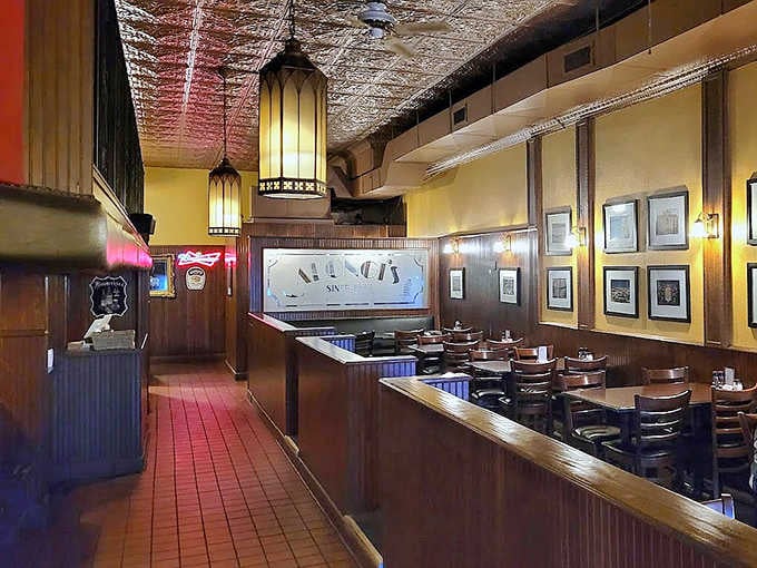 Step inside to warm wood paneling, vintage pendant lights, and a dining room that feels like coming home to the Italian family you never knew you had.