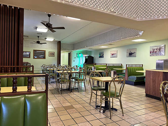 Step inside to find a time capsule of authentic diner charm &ndash; mint-green vinyl booths and vintage counter stools that have witnessed decades of Duluth's dining history.