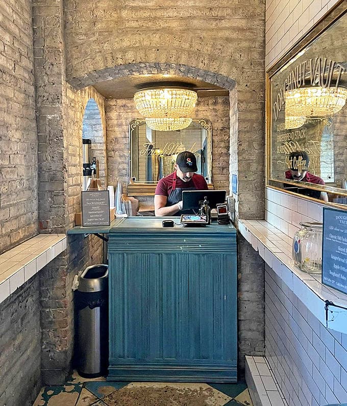 Step inside this chandelier-lit brick sanctuary where fresh donuts are treated with the reverence usually reserved for fine jewelry.