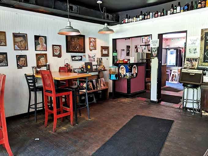 Inside Eli's, vintage charm meets barbecue cool with white-paneled walls adorned with memorabilia that tells Cincinnati stories through the decades.