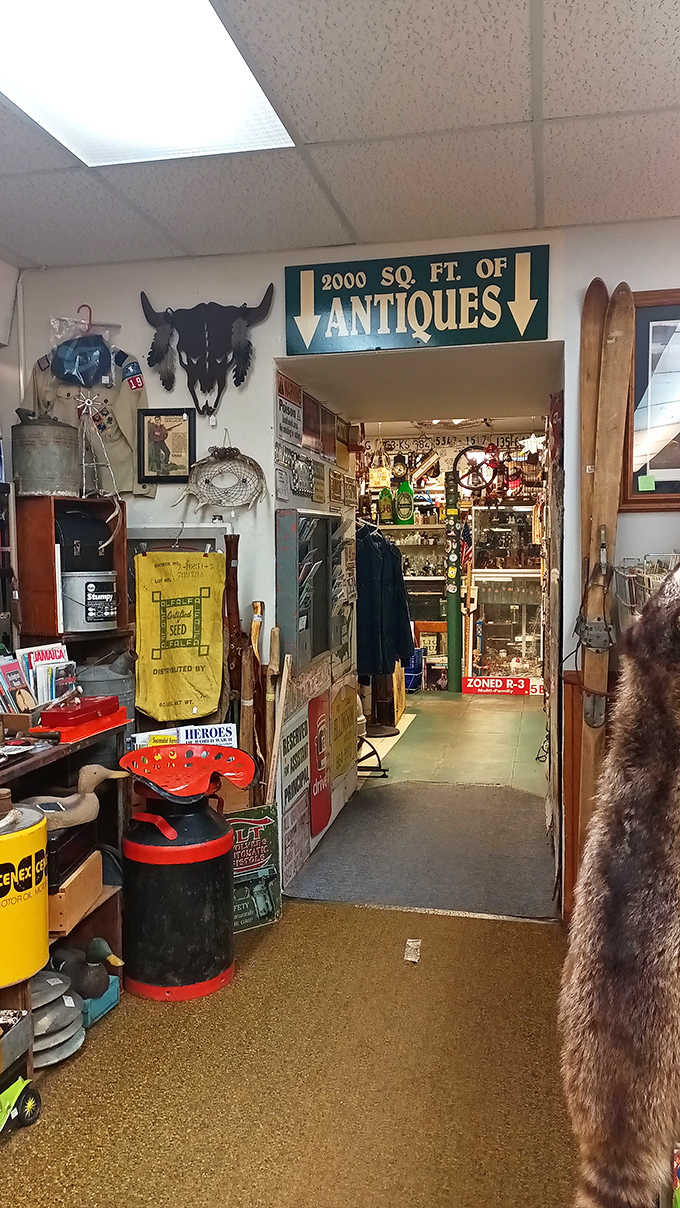 Step through this doorway and prepare to lose track of time &ndash; 2000 square feet of antiques await beyond this unassuming entrance.