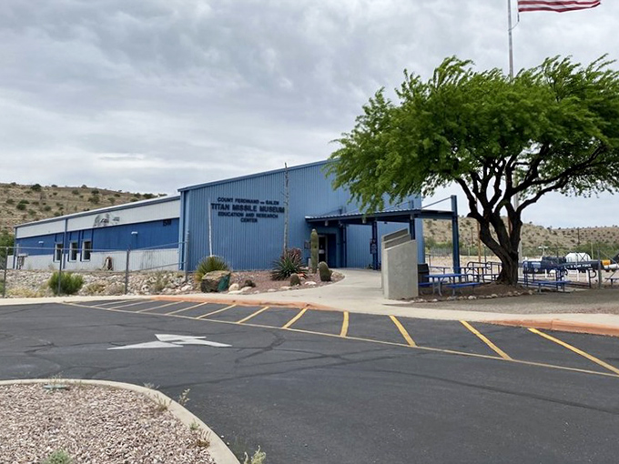 Desert meets doomsday: The museum's exterior blends into the Arizona landscape, just as it was designed to during the Cold War.