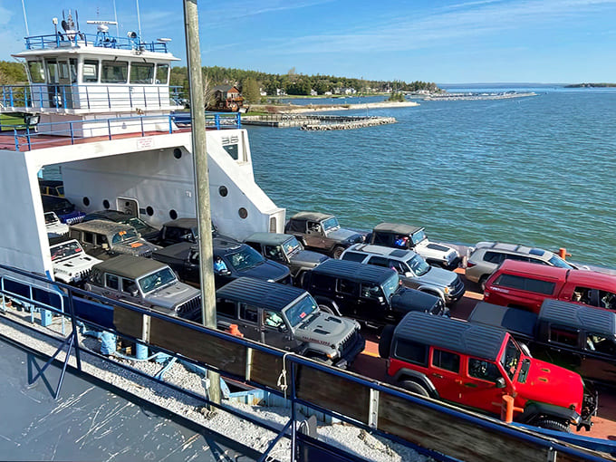 The ferry to Drummond Island carries vehicles across the straits, turning a simple commute into an adventure worth savoring.