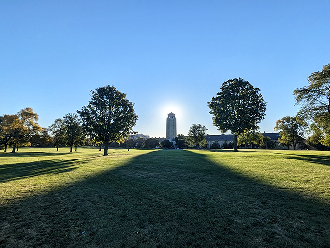 The sprawling grounds of Fort Sheridan offer a perfect canvas for exploration, where history and nature create an unexpected symphony.