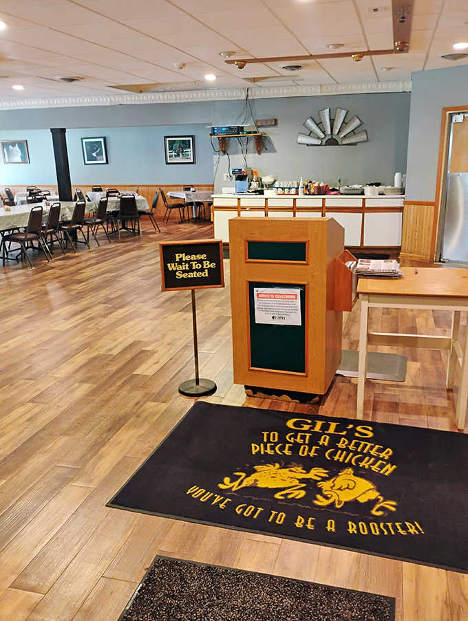 Inside Gil's, the spacious dining room offers comfortable seating and that classic supper club vibe that makes everyone feel at home.