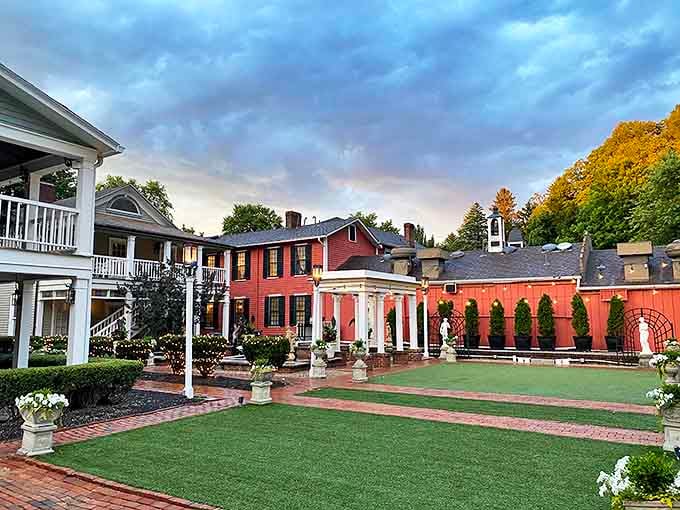 The Historic Buxton Inn's courtyard feels like stepping into a secret garden where time slows down and worries melt away faster than ice cream in July.