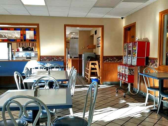 Sunlight streams through windows illuminating the no-nonsense dining area where countless Minnesota memories have been made between bites.