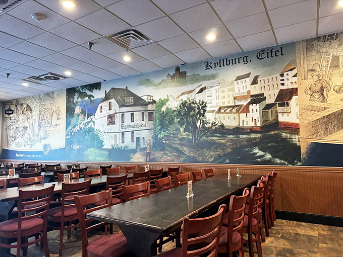 Step inside and be transported to Germany with this stunning mural of Kiltburg, Eifel &ndash; no passport required for this European getaway!