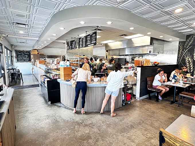 Clean lines, busy counter, happy people, this is what breakfast headquarters looks like when someone actually knows what they're doing.