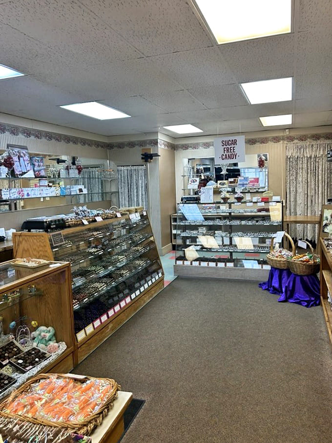 Inside Fabiano's, wooden cases and vintage charm create an atmosphere where time slows down and chocolate becomes the only thing that matters.