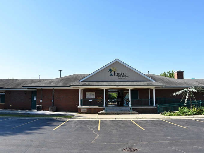 The welcoming facade promises aquatic adventures beyond, standing like a portal between everyday life and vacation mode.