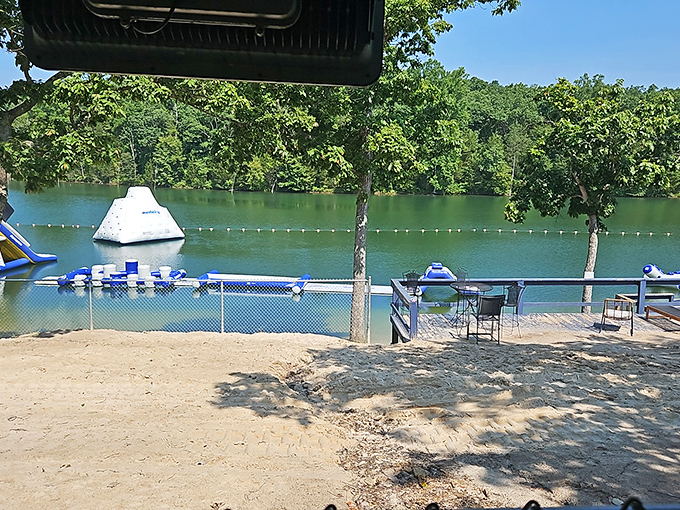 Lakeside serenity meets aquatic playground &ndash; where the only difficult decision is which water toy to conquer first.
