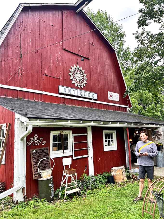 The entrance welcomes you like an old friend who happens to have impeccable taste in vintage treasures and architectural charm.