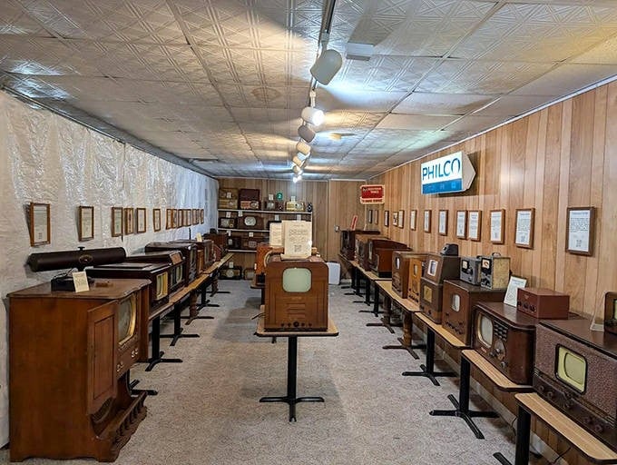 Step inside and travel back to when TVs were furniture first, technology second. Wood paneling never looked so nostalgic!