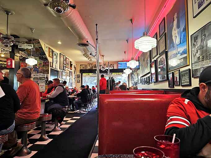 Inside Tommy's, time stands still &ndash; red vinyl booths, vintage memorabilia, and a counter where breakfast dreams come true daily.