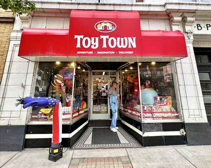 Step through these doors and leave adulthood behind &ndash; Toy Town's entrance is the portal to a world where play reigns supreme.