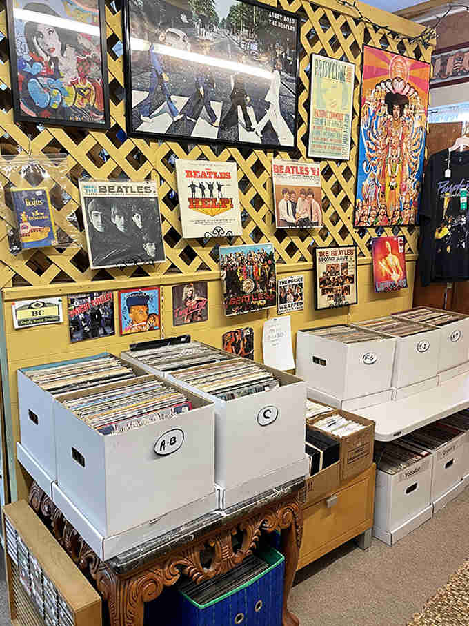 Beatles memorabilia heaven! Vinyl treasures await crate-diggers and music lovers in this analog wonderland of forgotten hits.