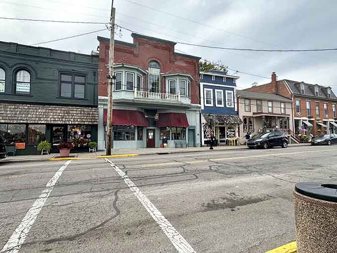 Main Street's architectural charm creates the perfect backdrop for a weekend of antique hunting and small-town exploration.