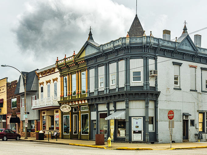Downtown Olney whispers tales of American nostalgia through its historic buildings, where modern businesses thrive in century-old shells.