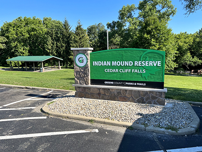 The welcoming entrance to Indian Mound Reserve &ndash; where adventure begins and cell phone signals take a much-needed vacation.