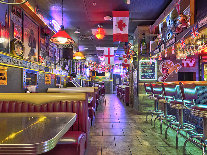 Step inside and be transported across the Atlantic &ndash; flags hanging from the ceiling, red booths gleaming, and enough British charm to cure any homesickness.