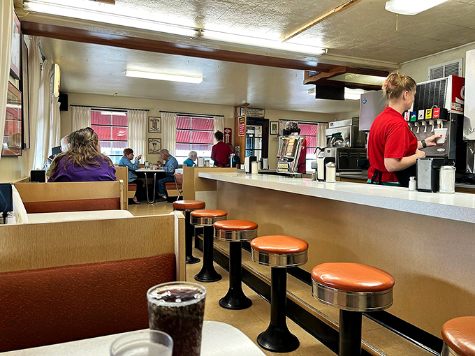 Classic counter service where conversations flow as freely as the malts &ndash; a slice of Americana preserved in all its glory.