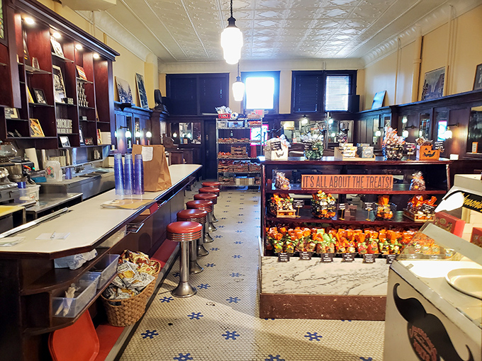 Step inside and travel back to 1908 &ndash; the vintage interior with its mahogany booths and soda fountain counter isn't retro-chic, it's authentically unchanged for over a century.