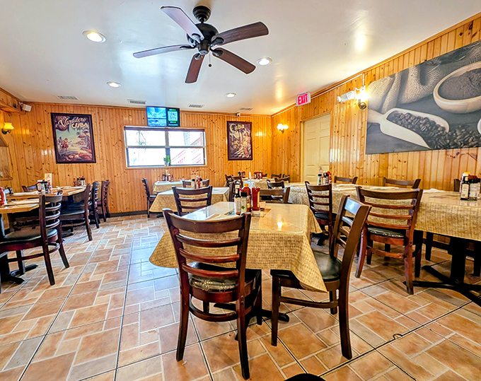 Wood-paneled walls and simple furnishings create the perfect no-nonsense backdrop for serious eating &ndash; this place prioritizes flavor over flash.