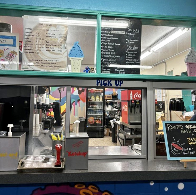 Where the magic happens &ndash; the ordering window reveals a glimpse into the ice cream wonderland that's been delighting locals for generations.