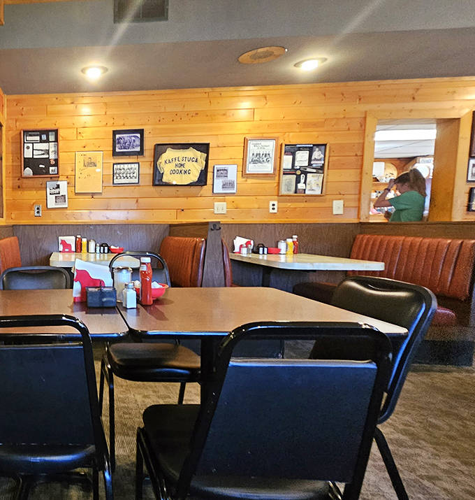 Wood-paneled walls and cozy booths create that perfect "been here forever" vibe where conversations flow as freely as the coffee.