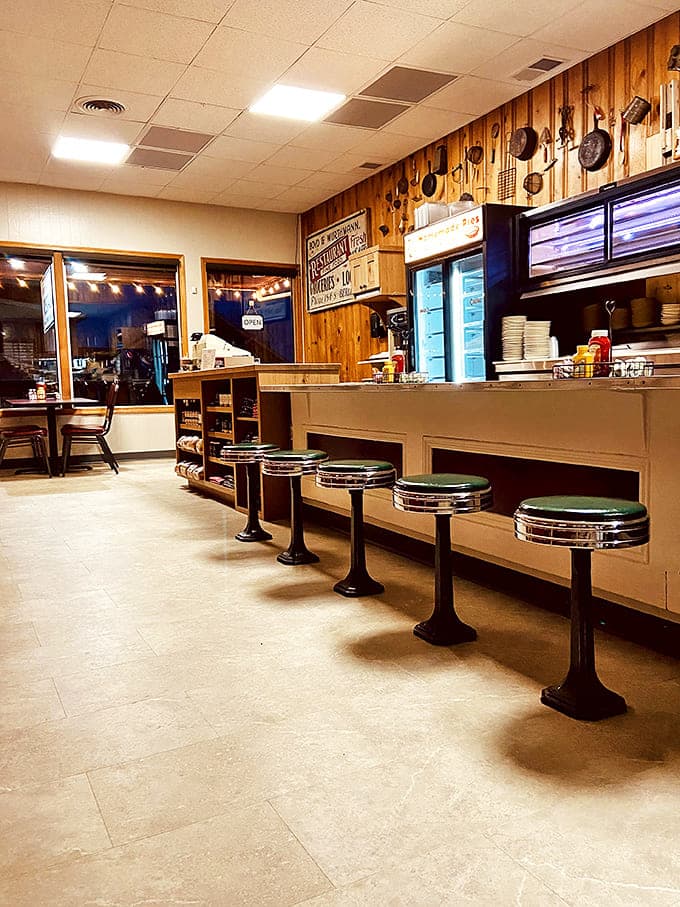 Counter culture at its finest &ndash; these vintage swivel stools have supported generations of happy eaters contemplating their pie options.