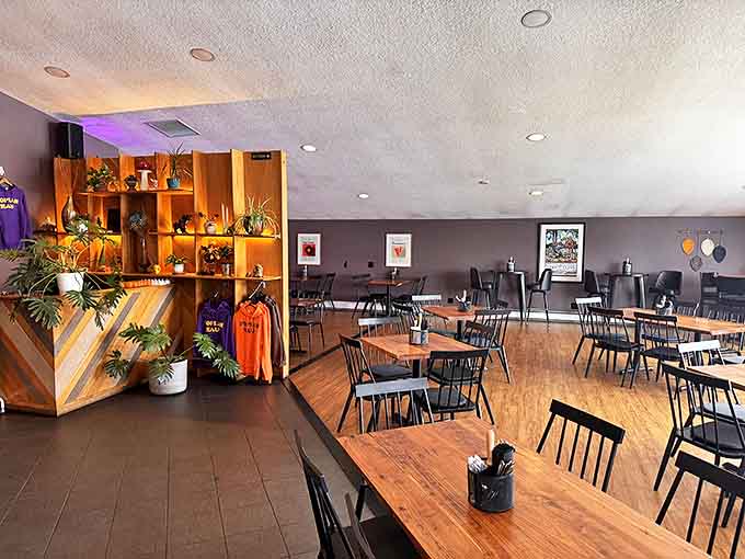 Modern meets Northwoods in this stylish dining space where warm wood tones and clean lines create the perfect backdrop for culinary adventures.